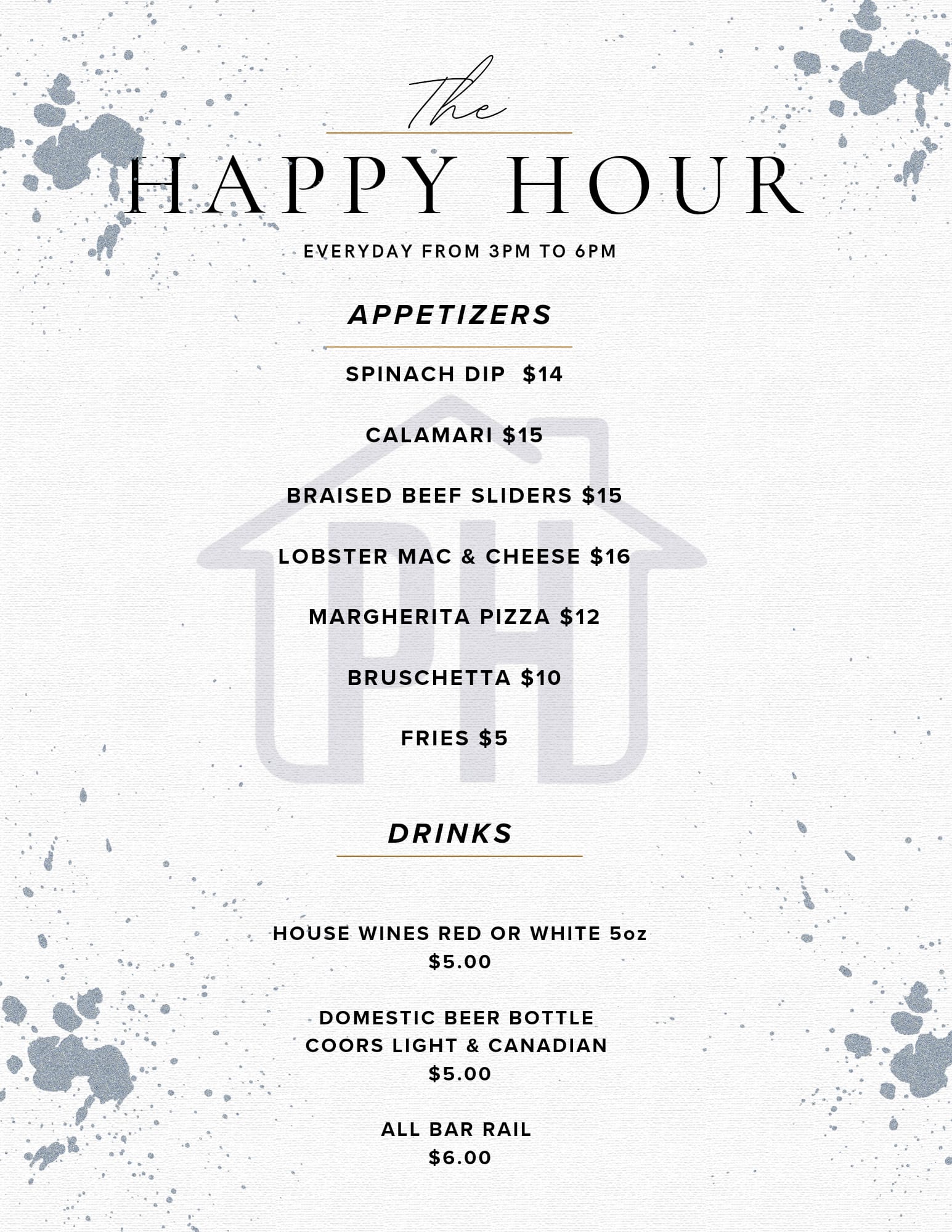 Food and Drink Menu | The Port House Social Bar + Kitchen